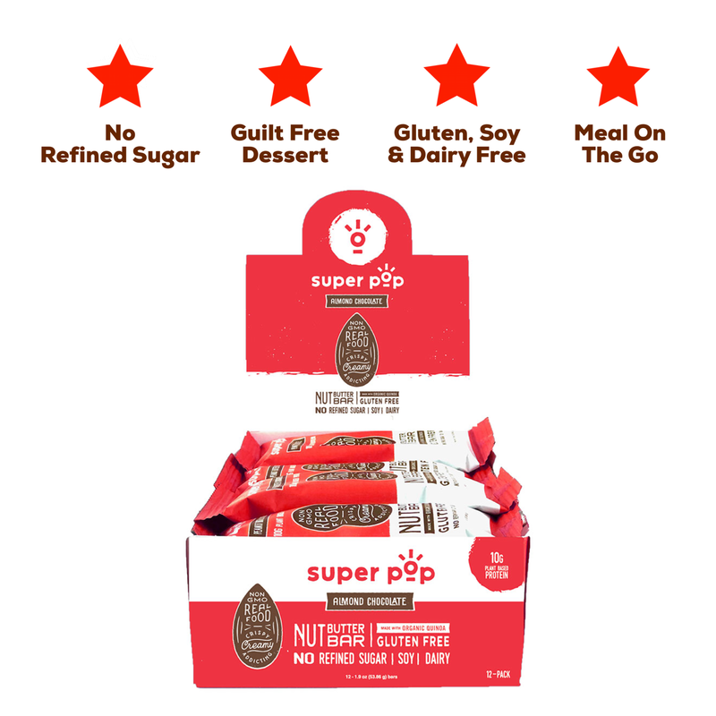 Almond Chocolate Protein Nut Butter Bar - Super Pop